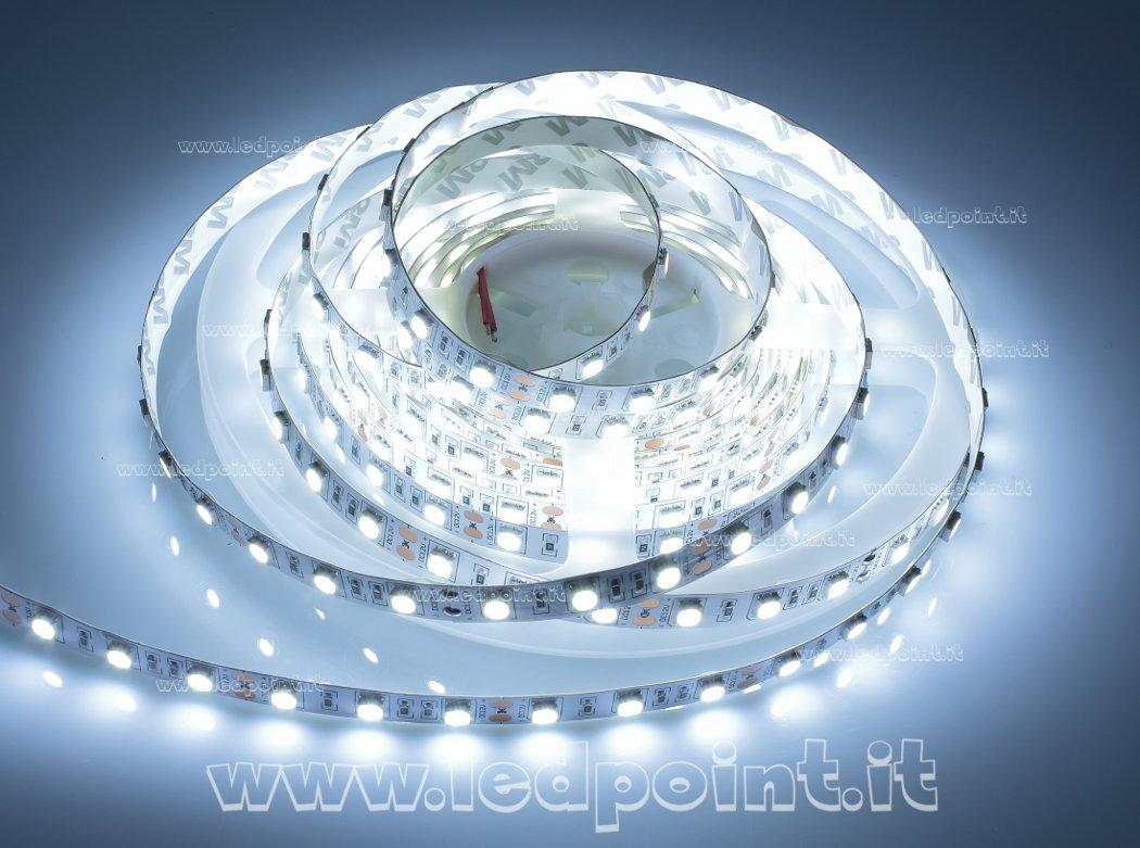 Ledpoint S.r.l. | Striscia led 5m bianco freddo 6000-6500K 5050 60led/m Parylene IP67 ...