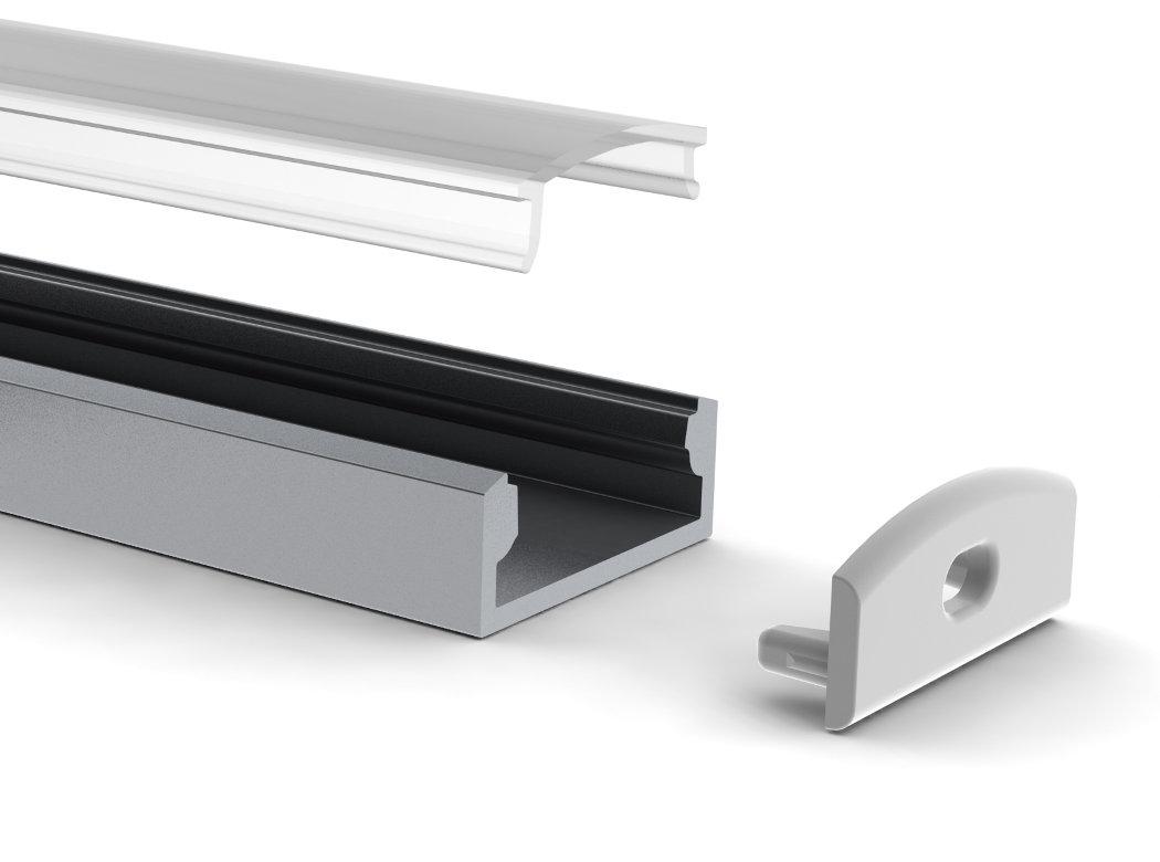 Ledpoint S.r.l. | Profilo in alluminio largo alto 8mm con diffusore, 2 ...