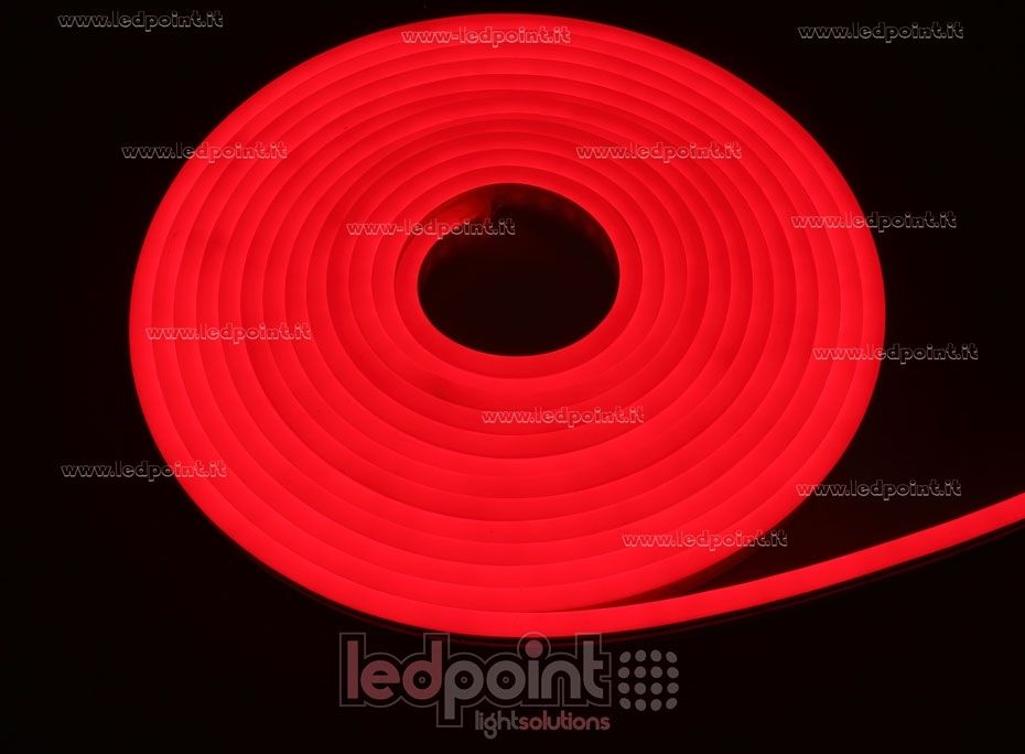 Ledpoint S.r.l. | Led Neon Flex 6mm red 2835 12V 9,6W 120led/m IP65 5m
