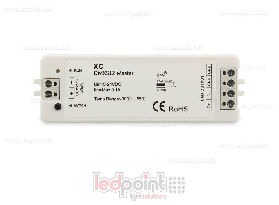 Ledpoint S.r.l. | DMX RGBW master controller receiver, RF 2.4G