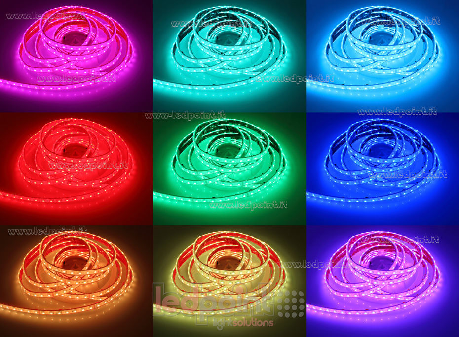 Ledpoint S.r.l. | Striscia led 5m RGB 3838 70led/m 24V 13,3W/m PCB 8mm ...