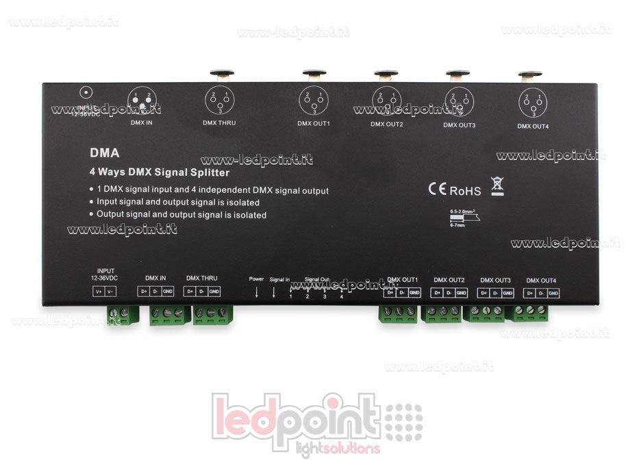 Ledpoint S.r.l. | 4 channel DMX signal splitter