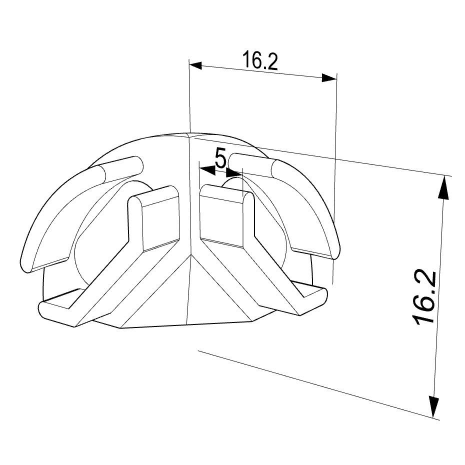 Ledpoint S.r.l. | Corner, round, inner end cap for AN02-08 and AN03-08 corner profile