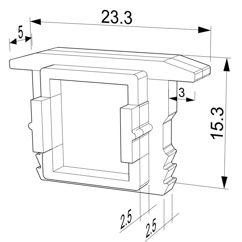 Ledpoint S.r.l. | White cap for RE02-03 recessed aluminium profile