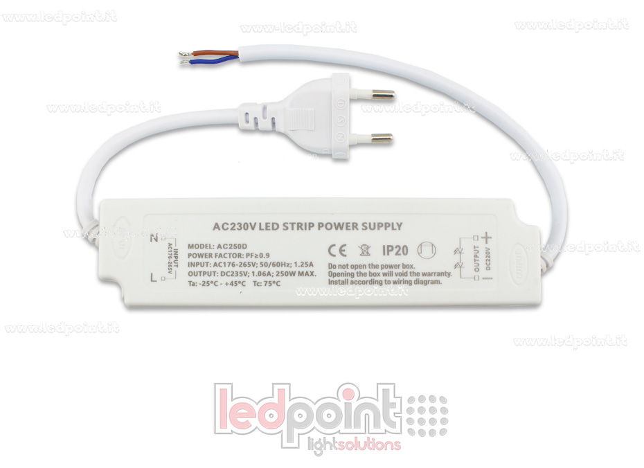 Ledpoint S.r.l. | Anti-flicker LED driver for 230V, 250W LED strips