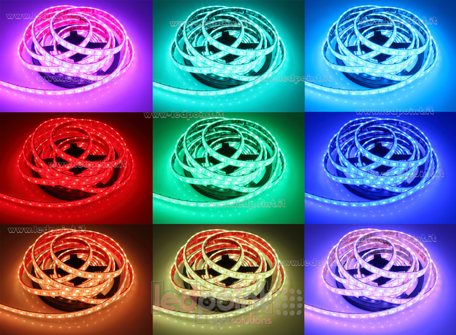 Ledpoint S.r.l. | Striscia led 25m RGB 5050 72led/m 230V 12W/m, IP67 ...