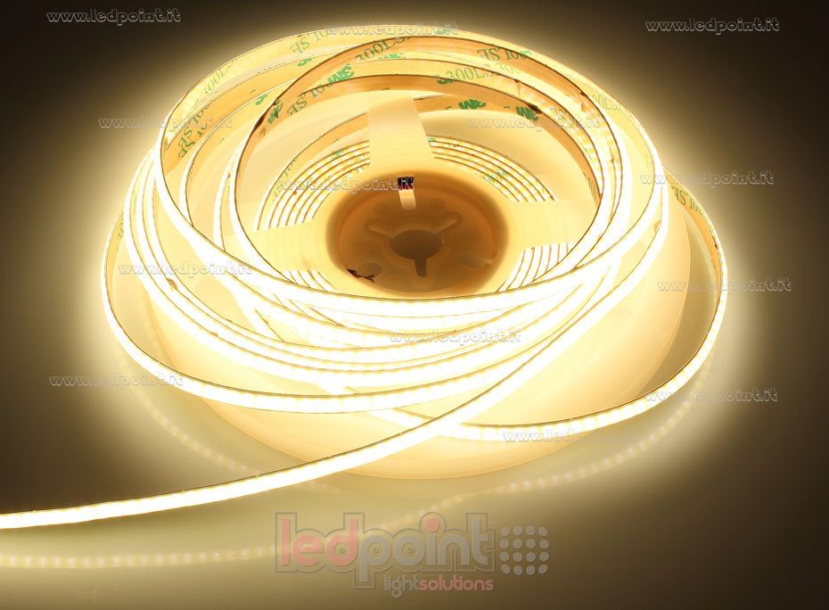 Ledpoint S.r.l. | Striscia led COB 5m bianco caldo 3000K CRI Ra>90 ...