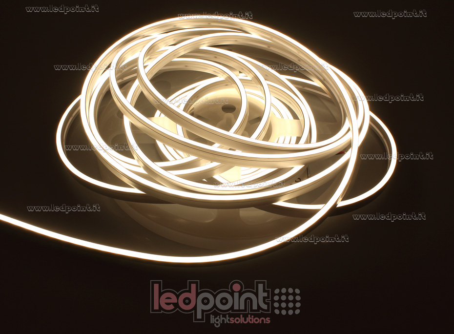 Ledpoint S.r.l. | Led Neon Flex 4x8mm bianco caldo 3000K 2835 12V 9,6W ...