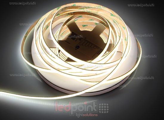 Ledpoint S.r.l. | Striscia led COB 5m bianco 4000K CRI Ra>93 400led/m 24V PCB 5mm 10W/m