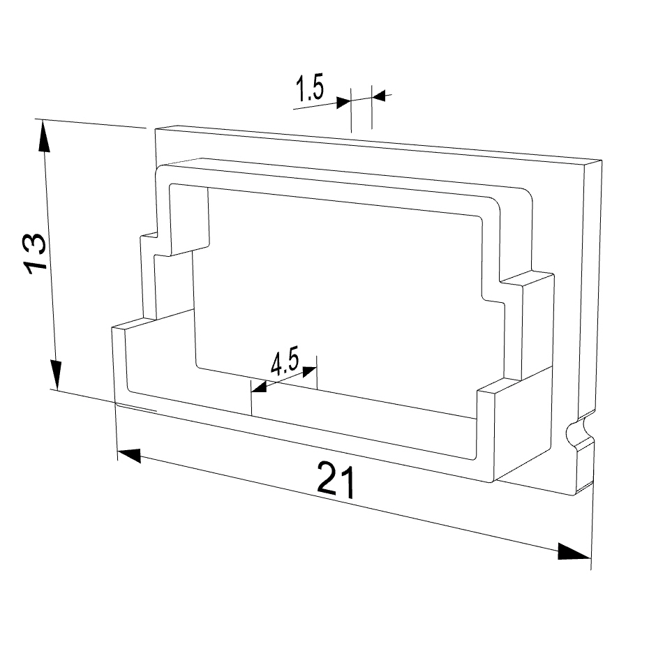Ledpoint S.r.l. | Grey plastic end cap for profile SL15-01 with low ...