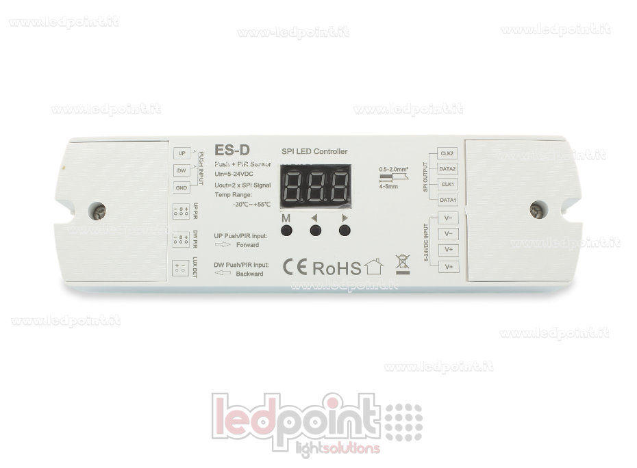 Ledpoint S.r.l. | Dual PIR Sensor + Dual Push Button Controller SPI 5-24VDC