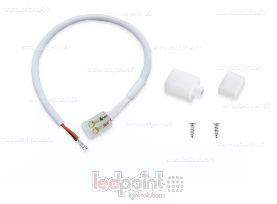 Ledpoint S.r.l. | Connector with 20cm cable for 230V COB LED strips 8mm PCB