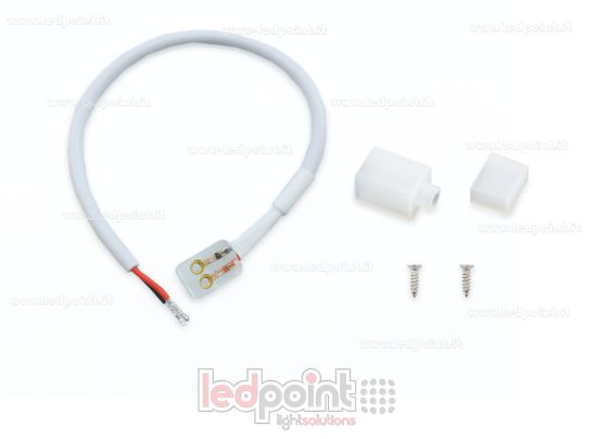 Ledpoint S.r.l. | Connector with 20cm cable for 230V COB LED strips 8mm PCB