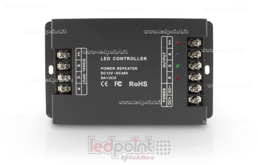 Ledpoint S.r.l. | Amplificatore RGB 24A (3 canali da 8A) 12-48V