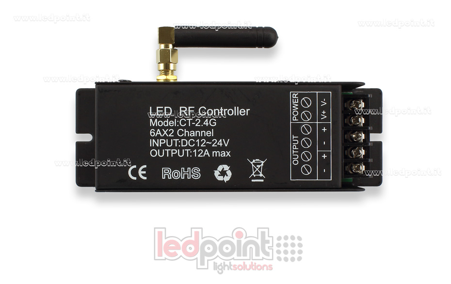 Ledpoint S.r.l. | Kit Wifi 12V + 2 Ricevitori CCT 12-24V, 2ch*6A