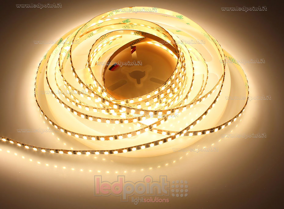 Ledpoint S.r.l. | Striscia led 5m bianco caldo 3000K 3step 2835 156led/m Honglitronic 24V 6,6W/m ...