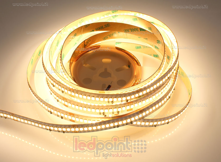 Ledpoint S.r.l. | LED strip 5m warm white 3000K 3step 2835 256leds/m Honglitronic 48V 22W/m ...