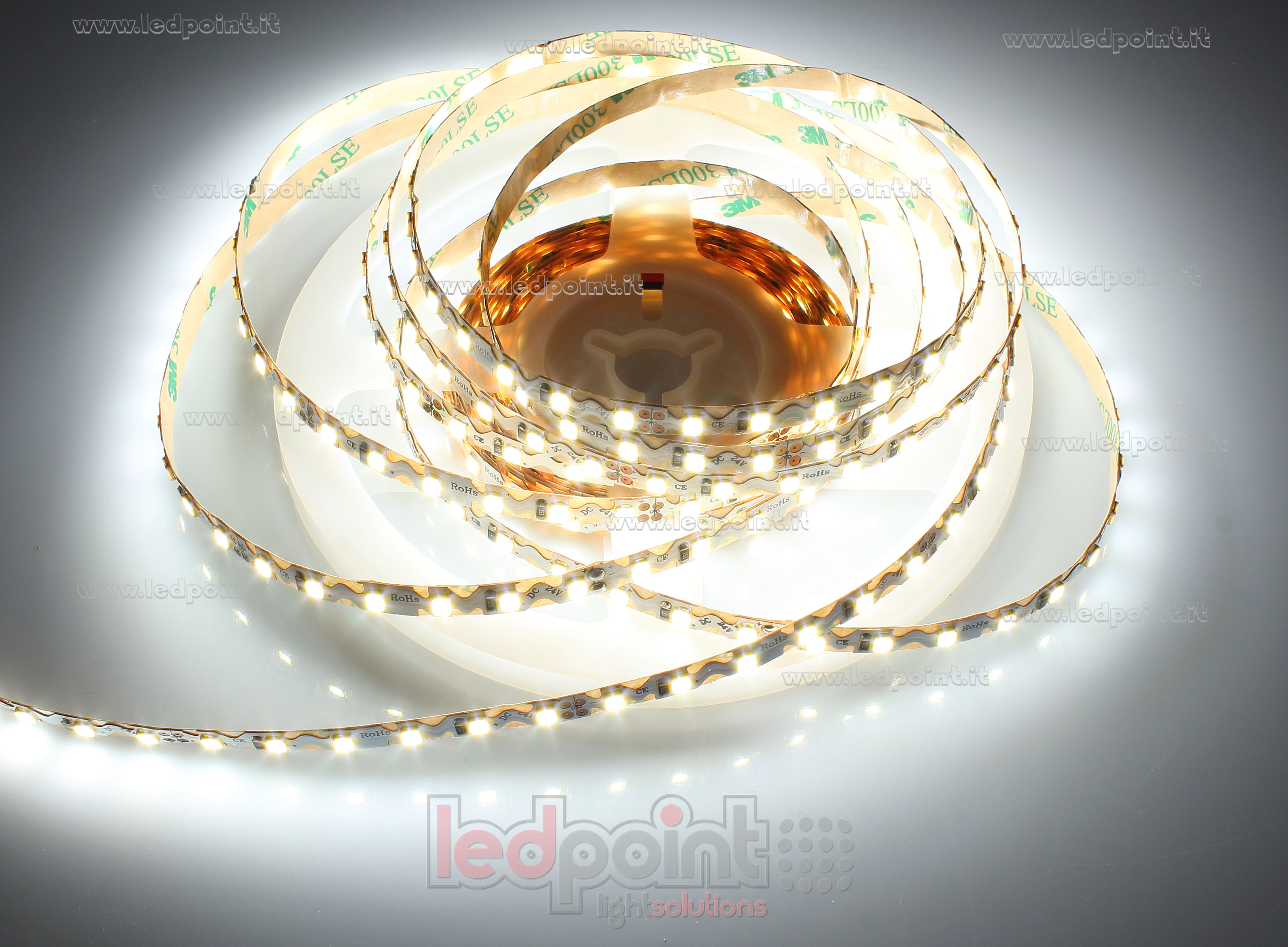 Ledpoint S.r.l. | Striscia led 5m bianco 4000K 3step 2835 96led/m Honglitronic 24V 10W/m, Zigzag PCB