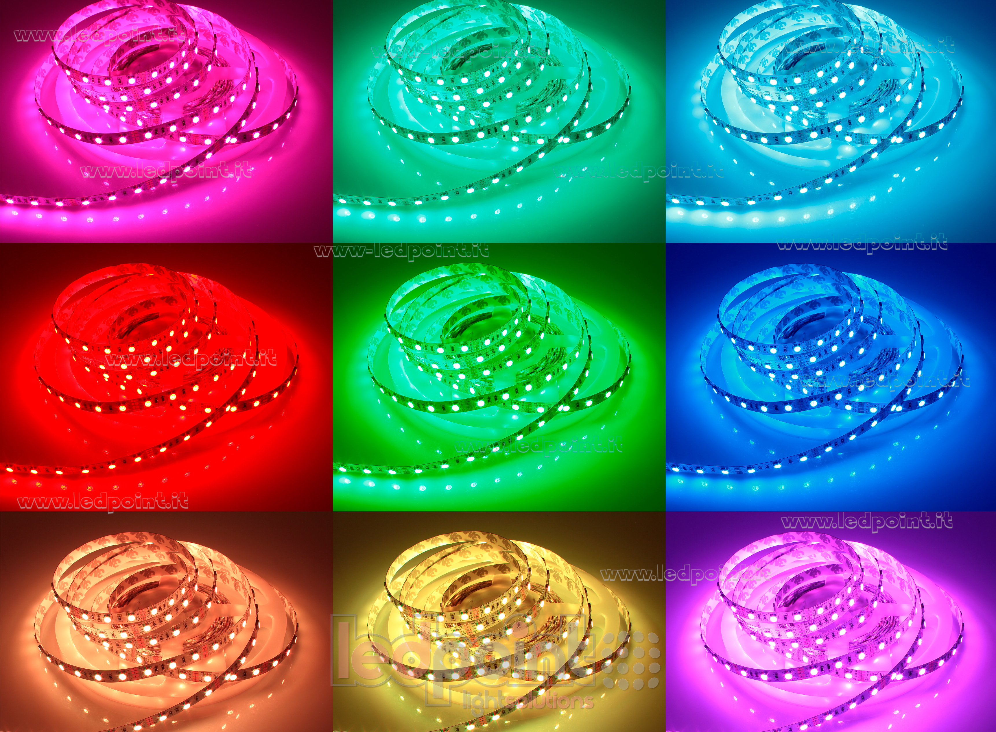 Ledpoint S.r.l. | RGB LED strip 5m 60 leds/m Honglitronic 5050 24V 14,4W/m