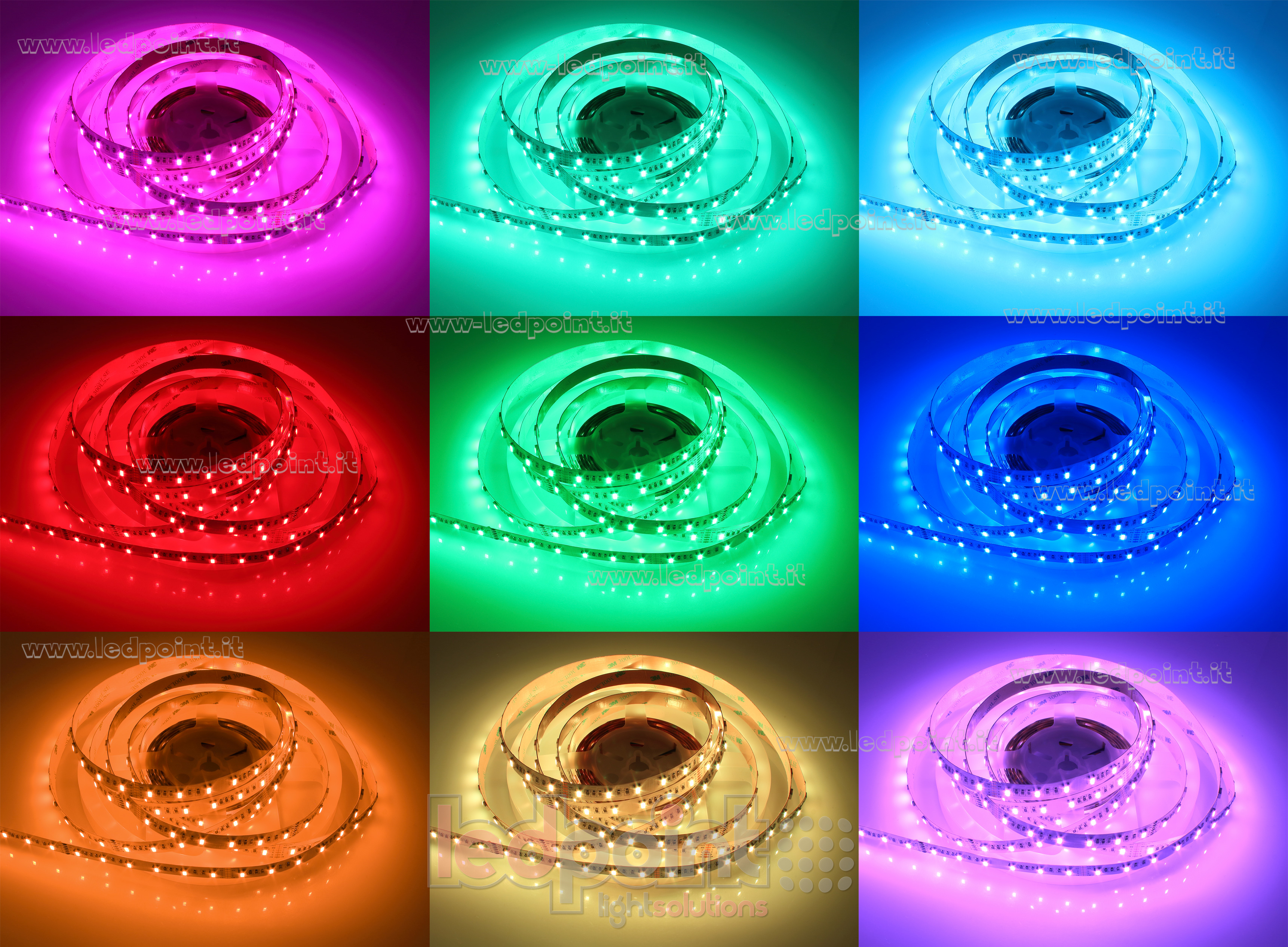 Ledpoint S.r.l. | Striscia led 5m RGB CCT 5050 5 in 1 2500-6000K 60led/m 24V 7,2W/m