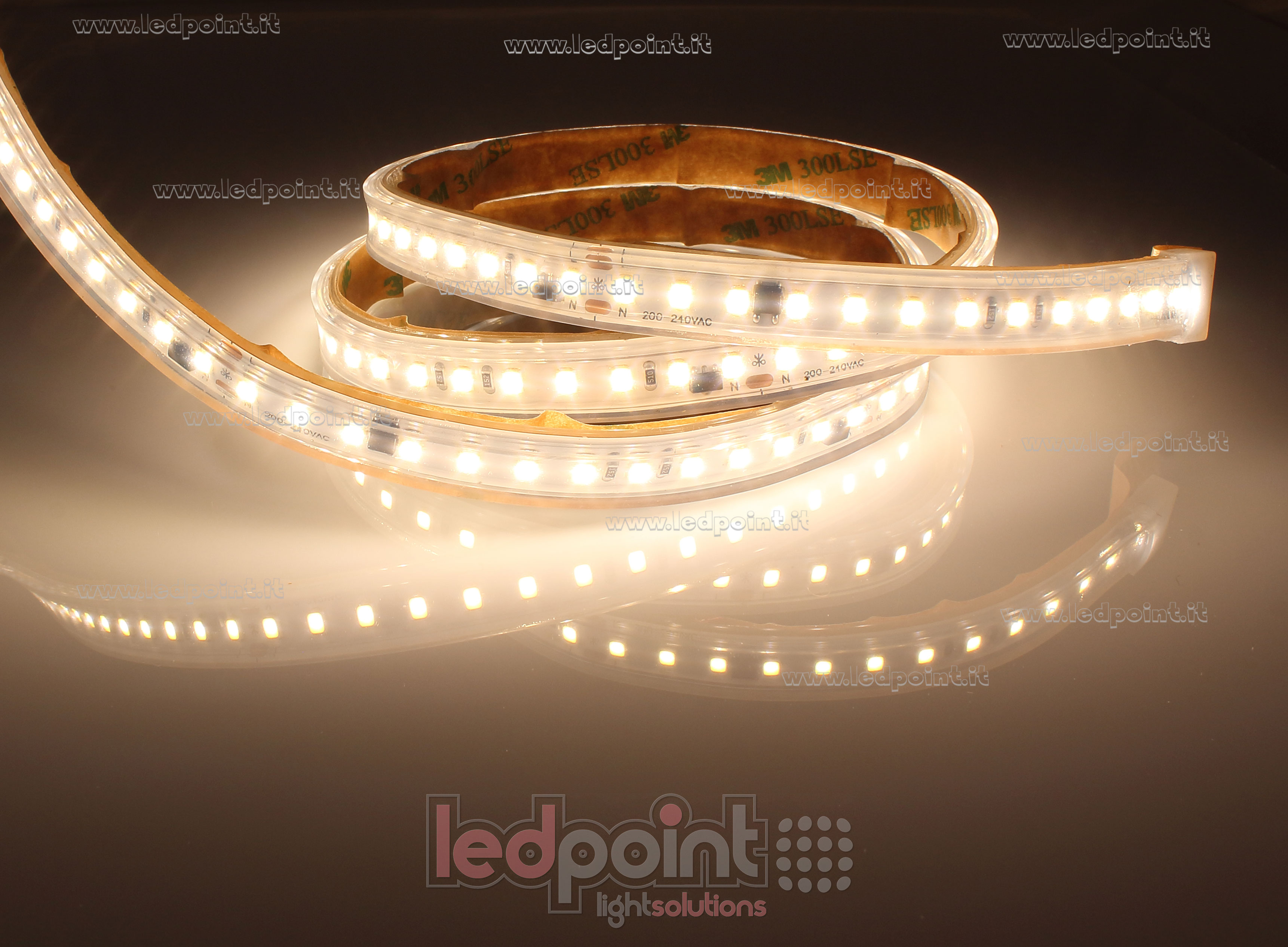 Ledpoint S.r.l. | LED strip 25m warm white led 3000K 2835 130led/m 230V ...