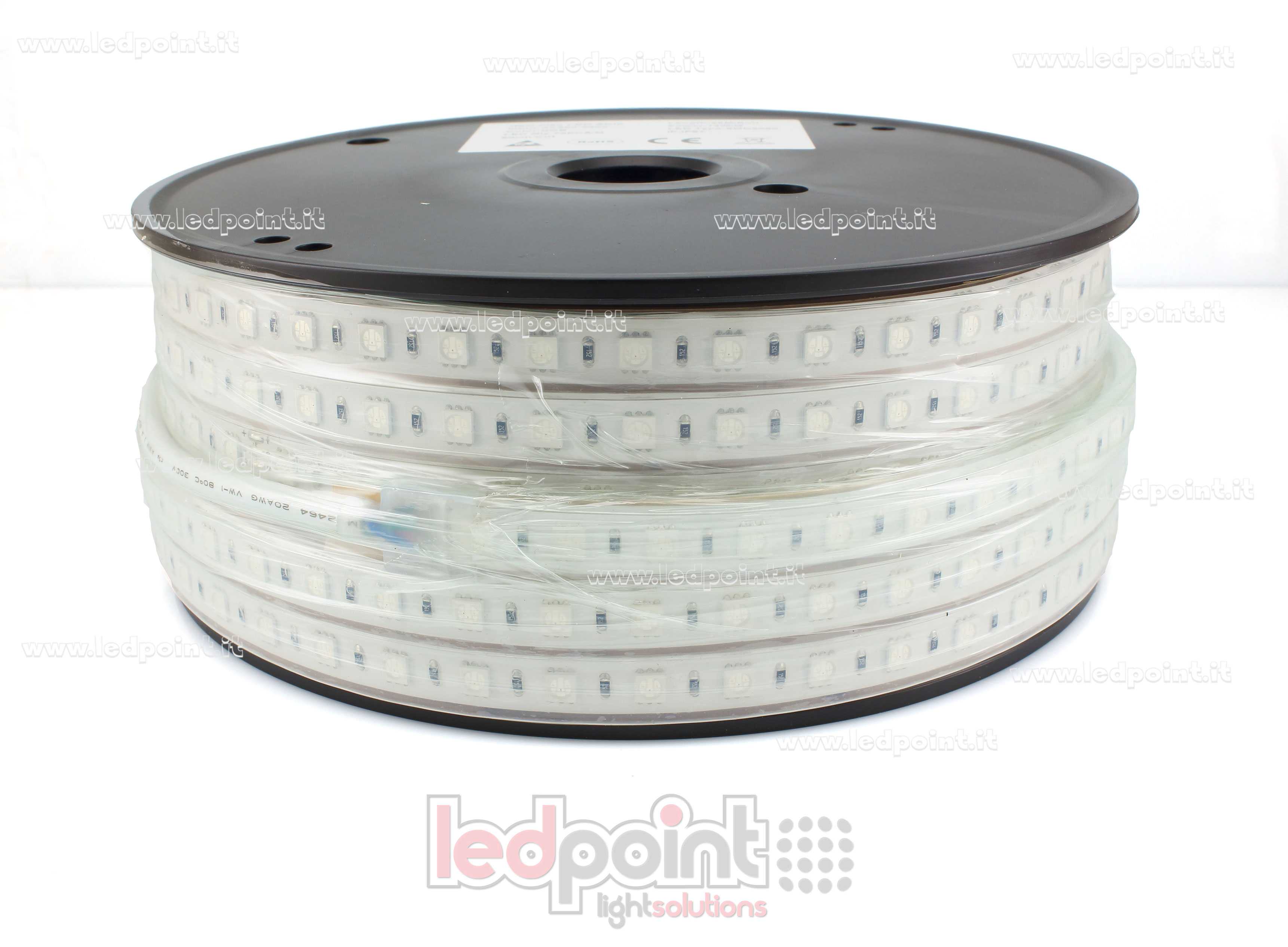 Ledpoint S.r.l. | LED strip 25m RGB 72led/m 5050 230V 12W/m, IP67 solid ...