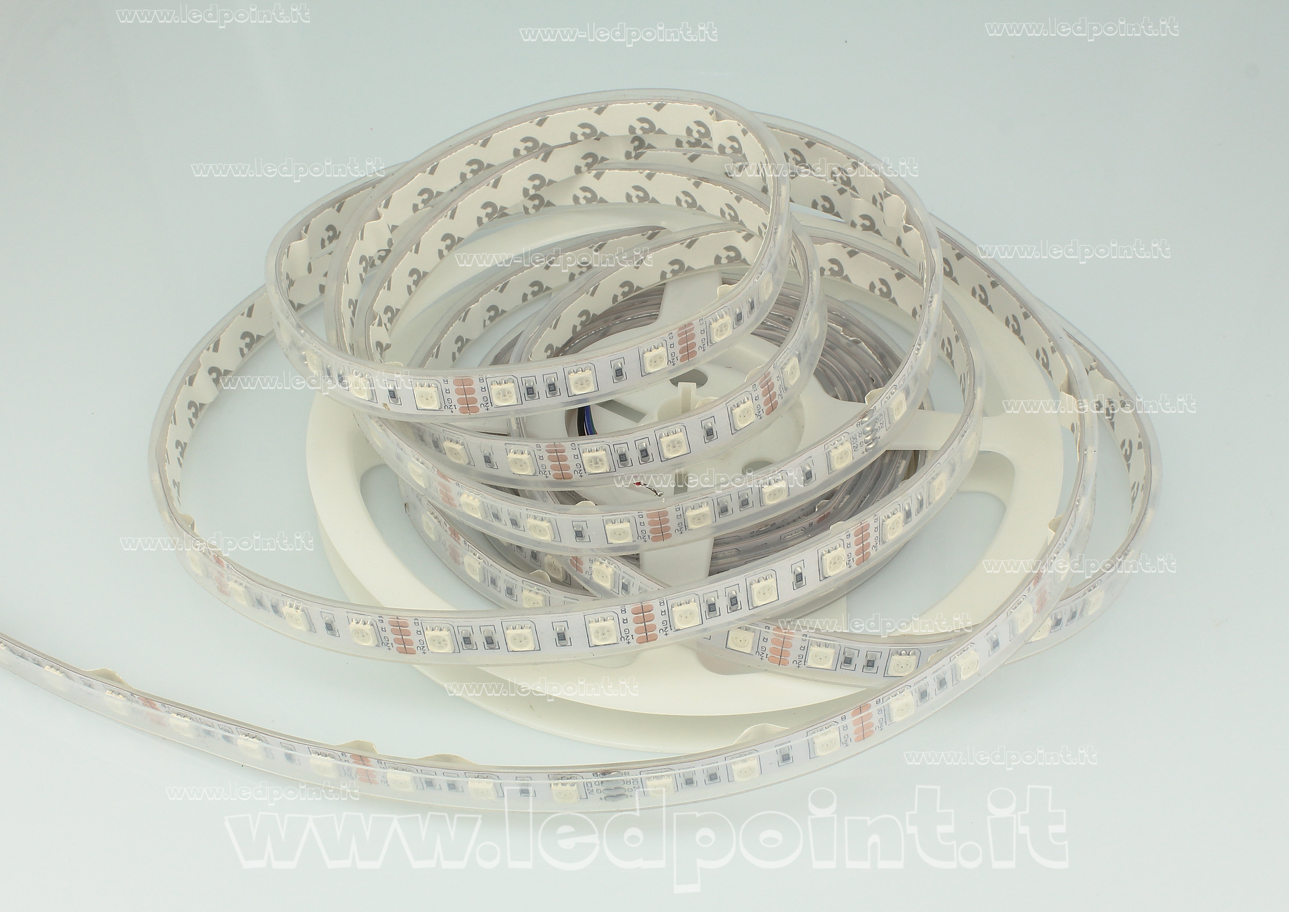 Ledpoint S.r.l. | Striscia led 5m RGB 5050 60led/m PCB bianco IP65 Honglitronic