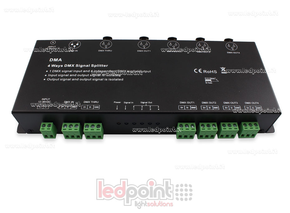 Ledpoint S.r.l. | 4 channel DMX signal splitter