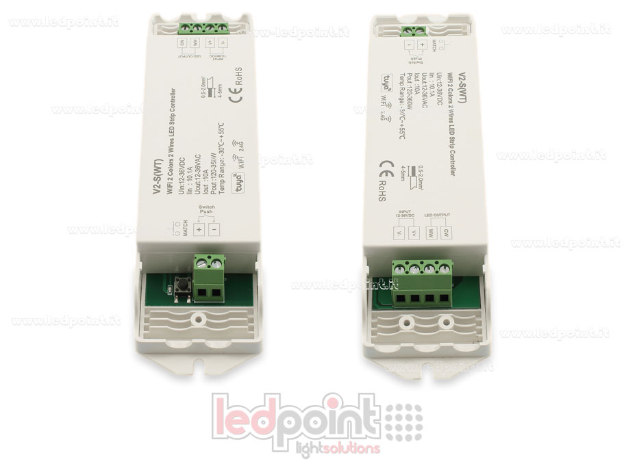 Ledpoint S.r.l. | Ricevitore controller per CCT 2 fili 12-36V, 1ch*10A, RF 2.4G