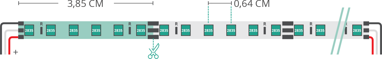 Ledpoint S.r.l. | Striscia led 5m CCT 3 fili 2700K-6500K 3step 2835 156led/m Honglitronic 12V 5 ...